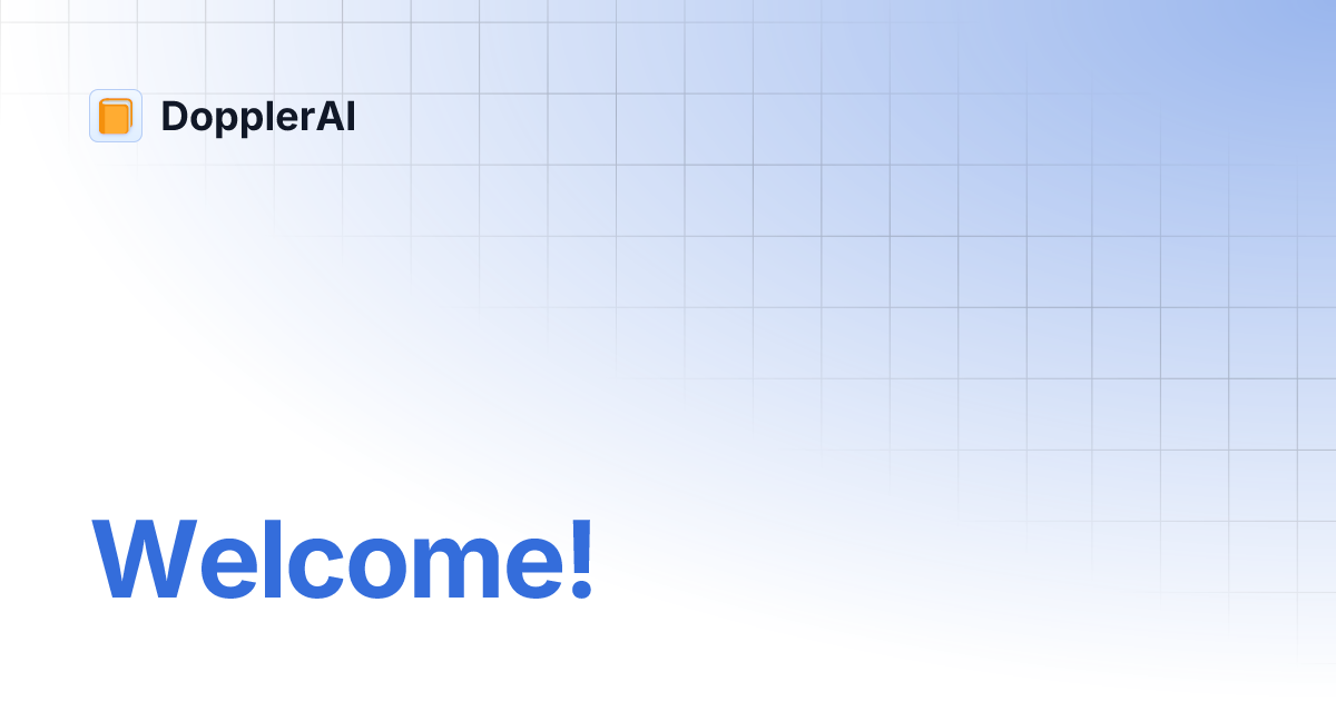 Welcome! | DopplerAI
